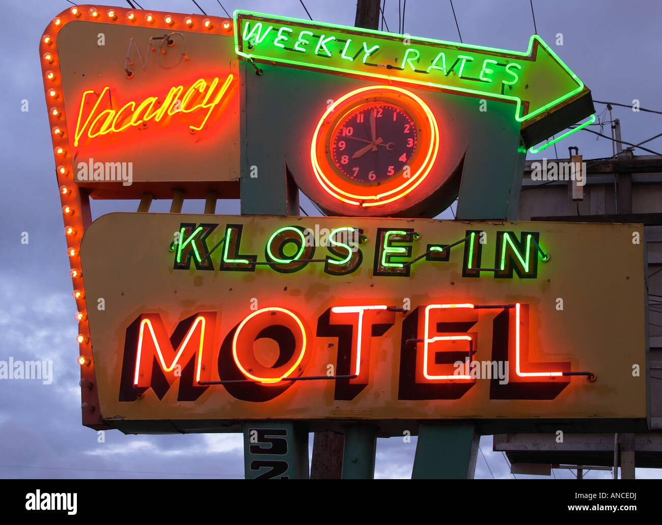 Motel Sign Night