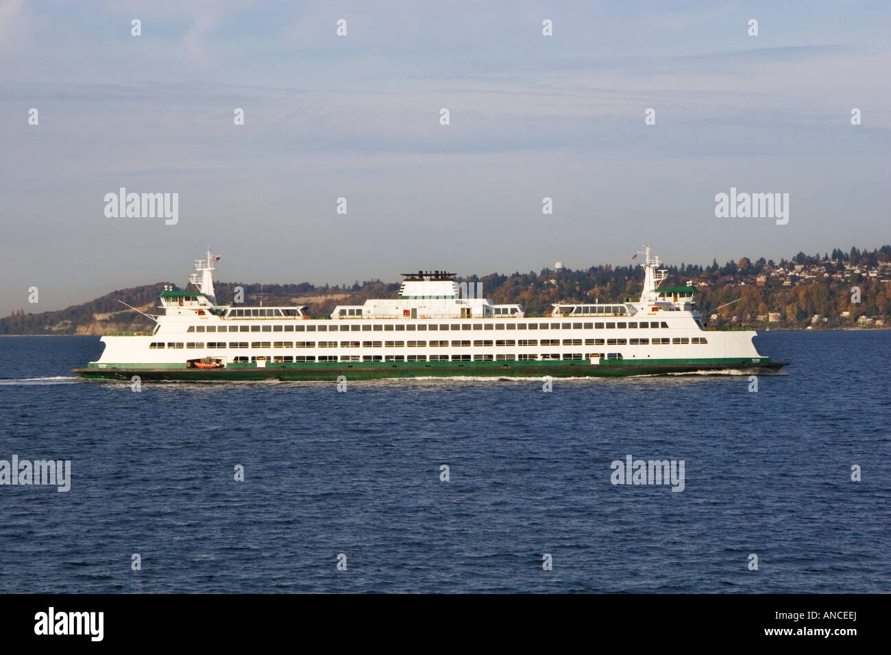 North America, USA, Washington, Seattle. A ferry to Seattle on Elliot ...