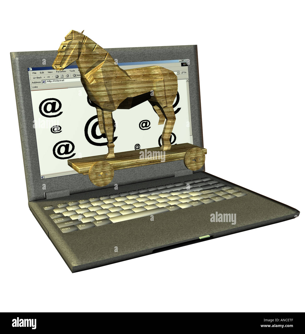 danger of infection through a trojan horses and computervirus through ...