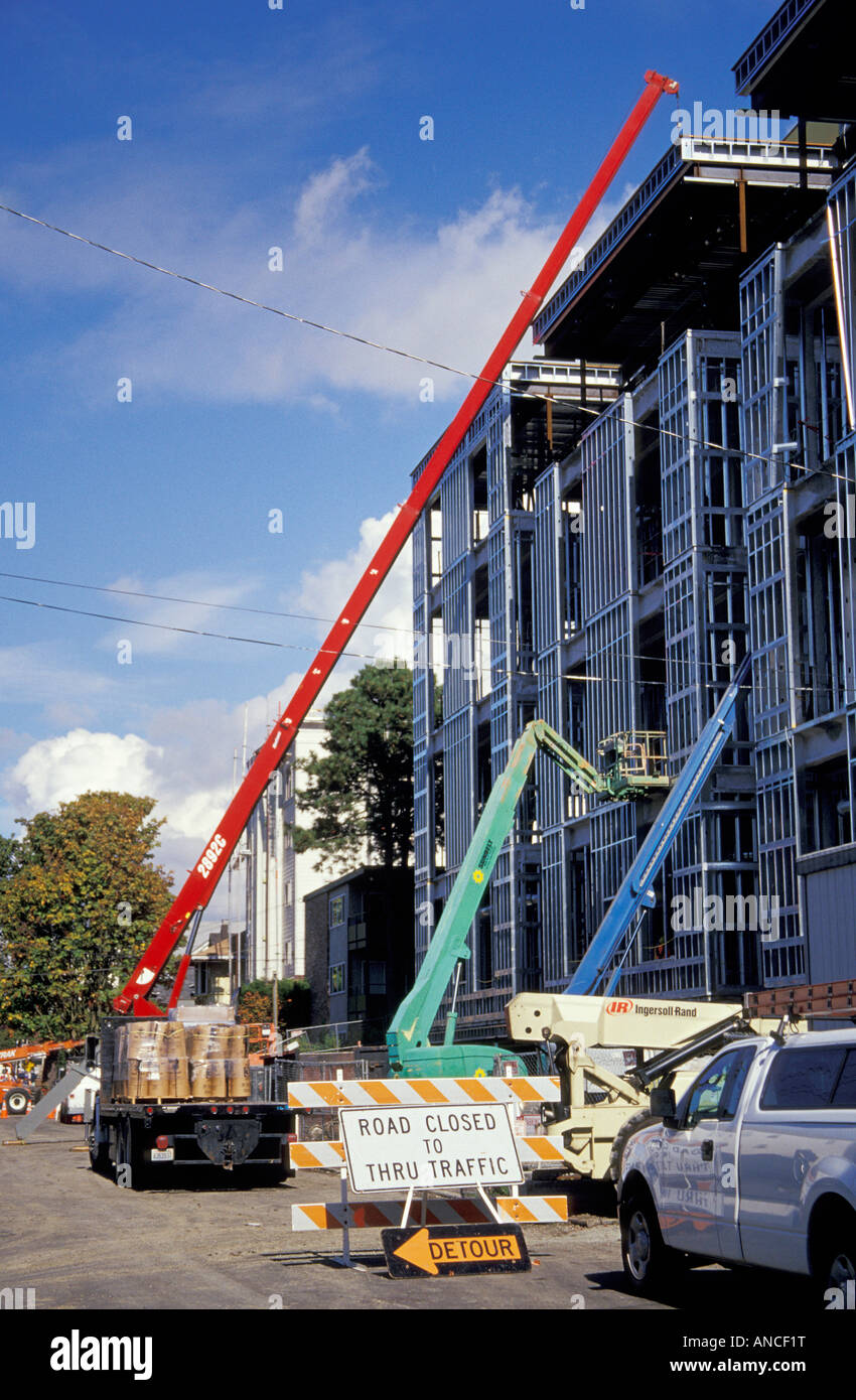 United States, Washington, Seattle. New science building construction ...