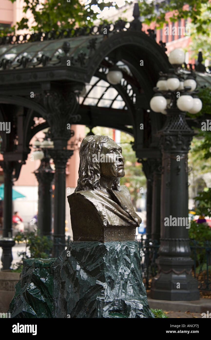 Chief seattle statue pioneer square hi-res stock photography and images ...
