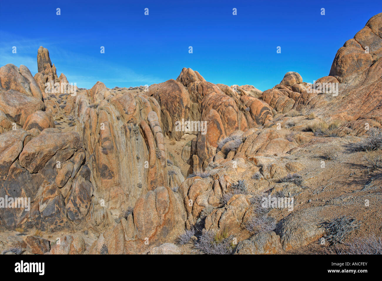 Rock formations in the Alabama Hills at Lone Pine CA USA Stock Photo ...