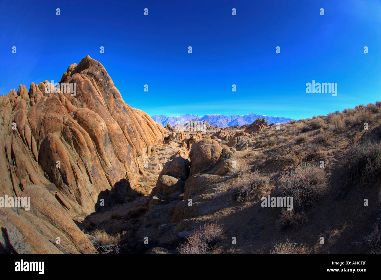 Rock formations in the Alabama Hills at Lone Pine CA USA Stock Photo ...