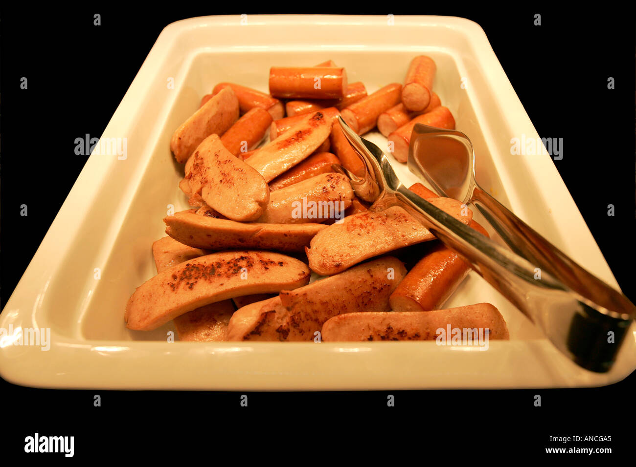 Sausage typical English breakfast barbecue colored coloured glazed ...