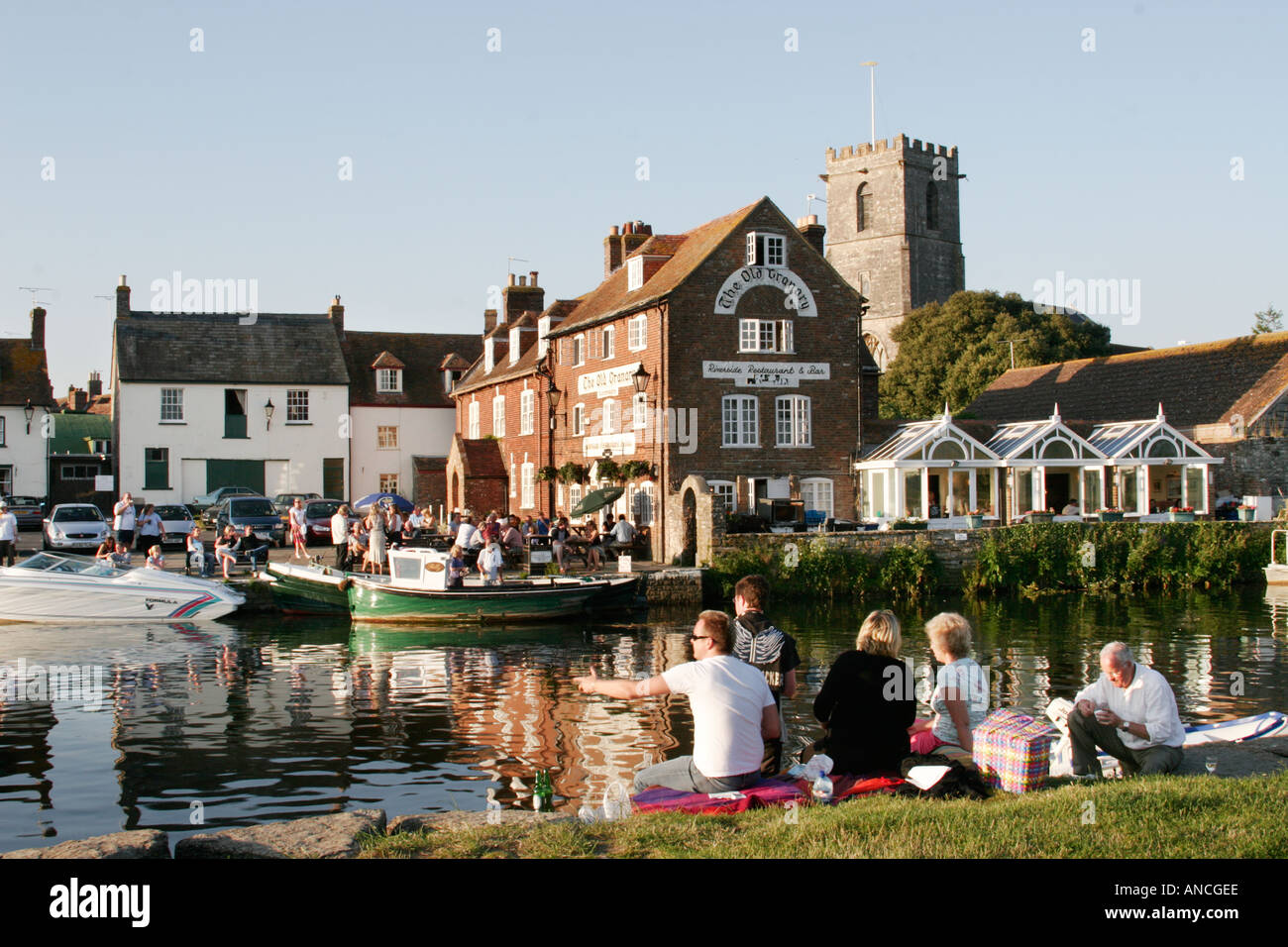 River scene Wareham Dorset England UK Stock Photo - Alamy