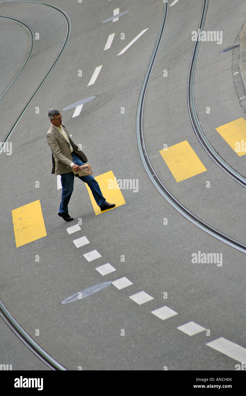 Zebra crossing white yellow lines hi-res stock photography and images ...