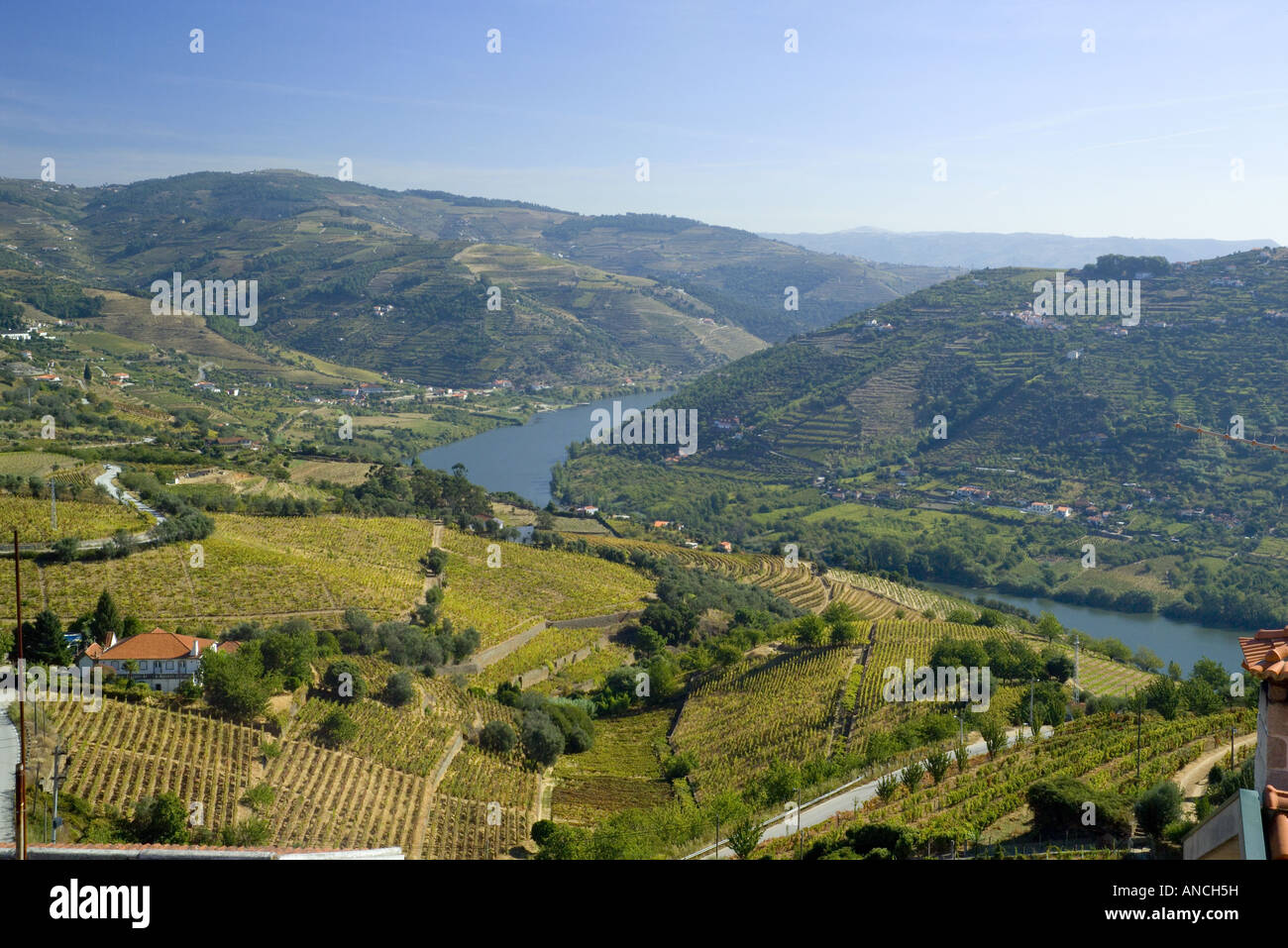 Portugal, the Alto Douro region, the Douro river near Régua, the ...