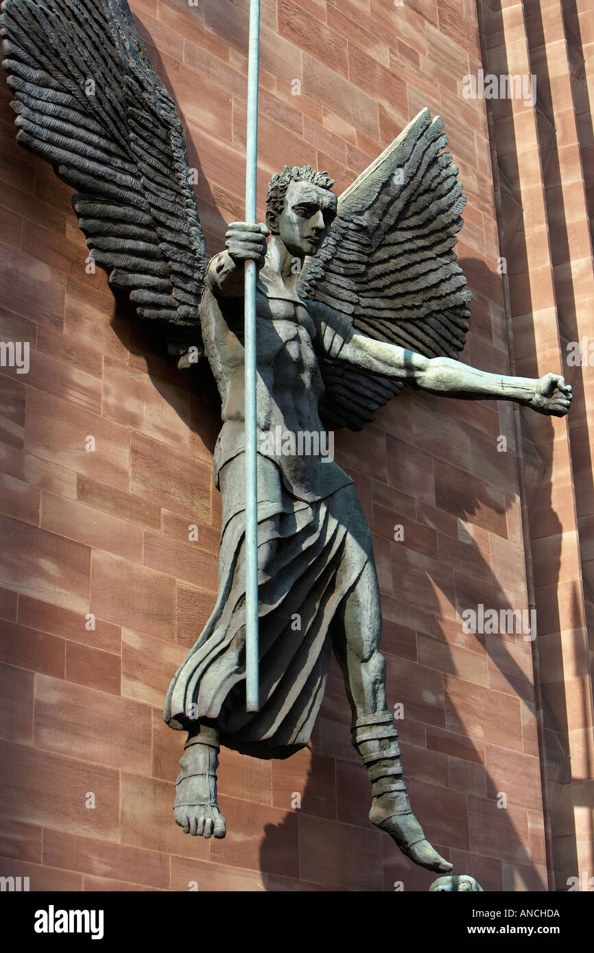 The statue of Saint Michael defeating Satan by Jacob Epstein, on the ...