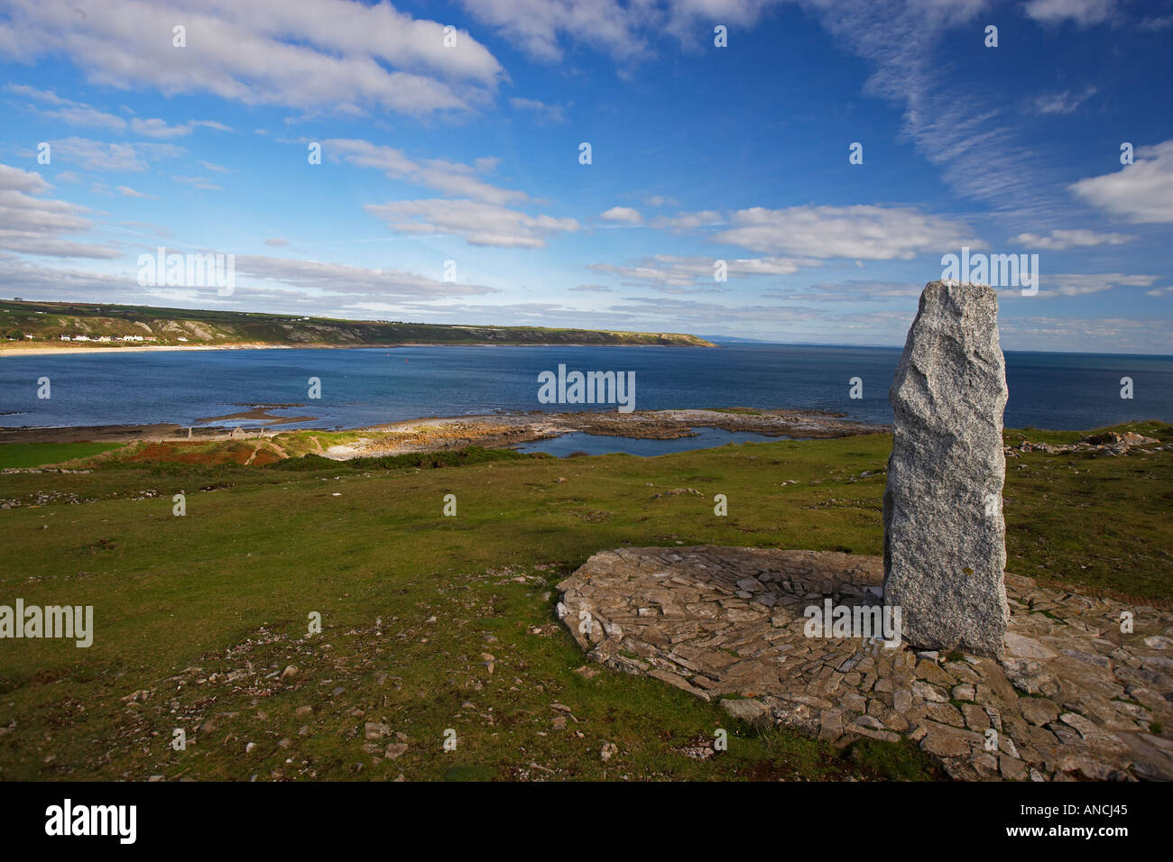 Gower Society Memorial and Port Eynon Bay, from Port Eynon Point, Port ...