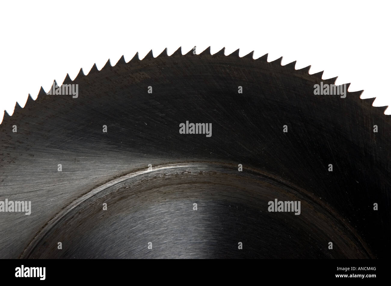 A close up shot of a saw blade, circular blade, cutting instrument ...