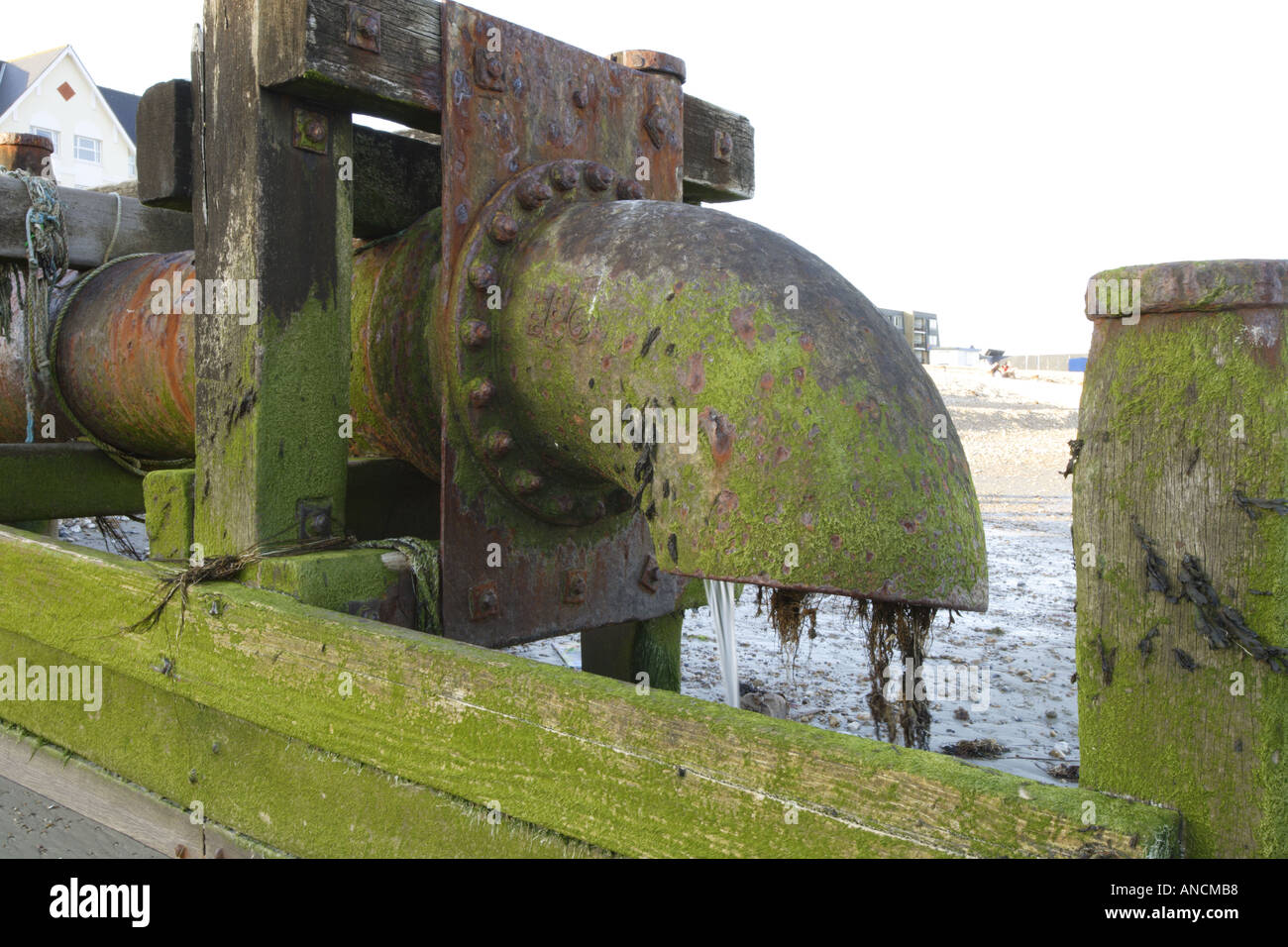 Sewer pipe outlet Bognor beach Stock Photo - Alamy
