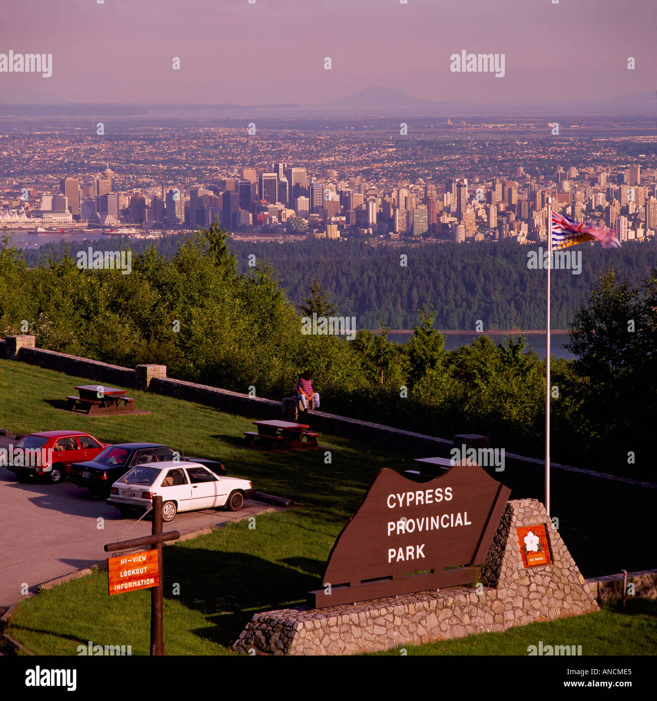 View of the City of Vancouver from the Viewpoint at Cypress Provincial ...