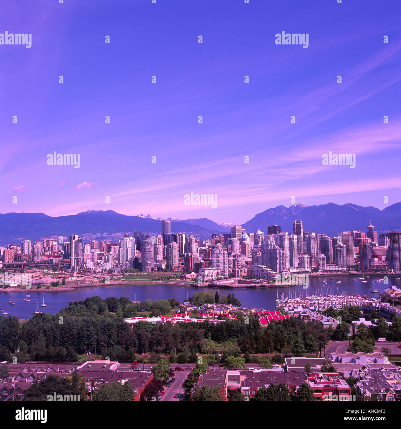 The Skyline of the City of Vancouver at False Creek in British Columbia ...