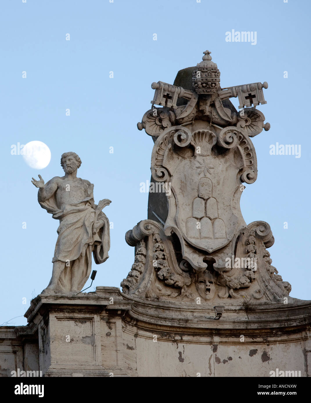 Italy Rome Sculptures adorning the peristyle in front of Saint Peter s ...