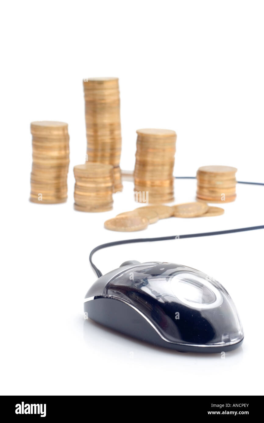 Mouse and coins Stock Photo - Alamy