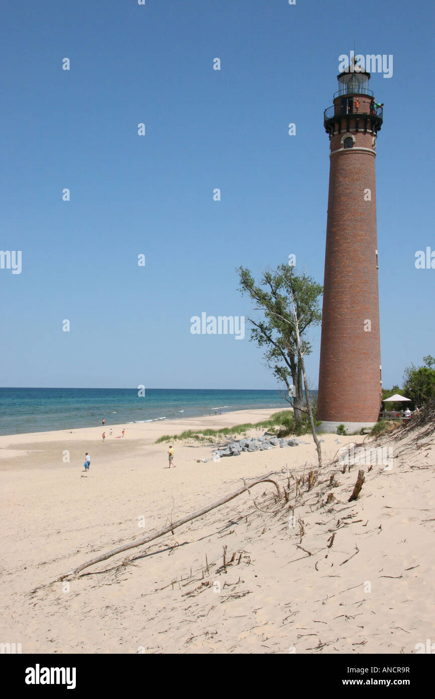 Little Sable Point lighthouseLake Michigan American USA landscape sandy ...