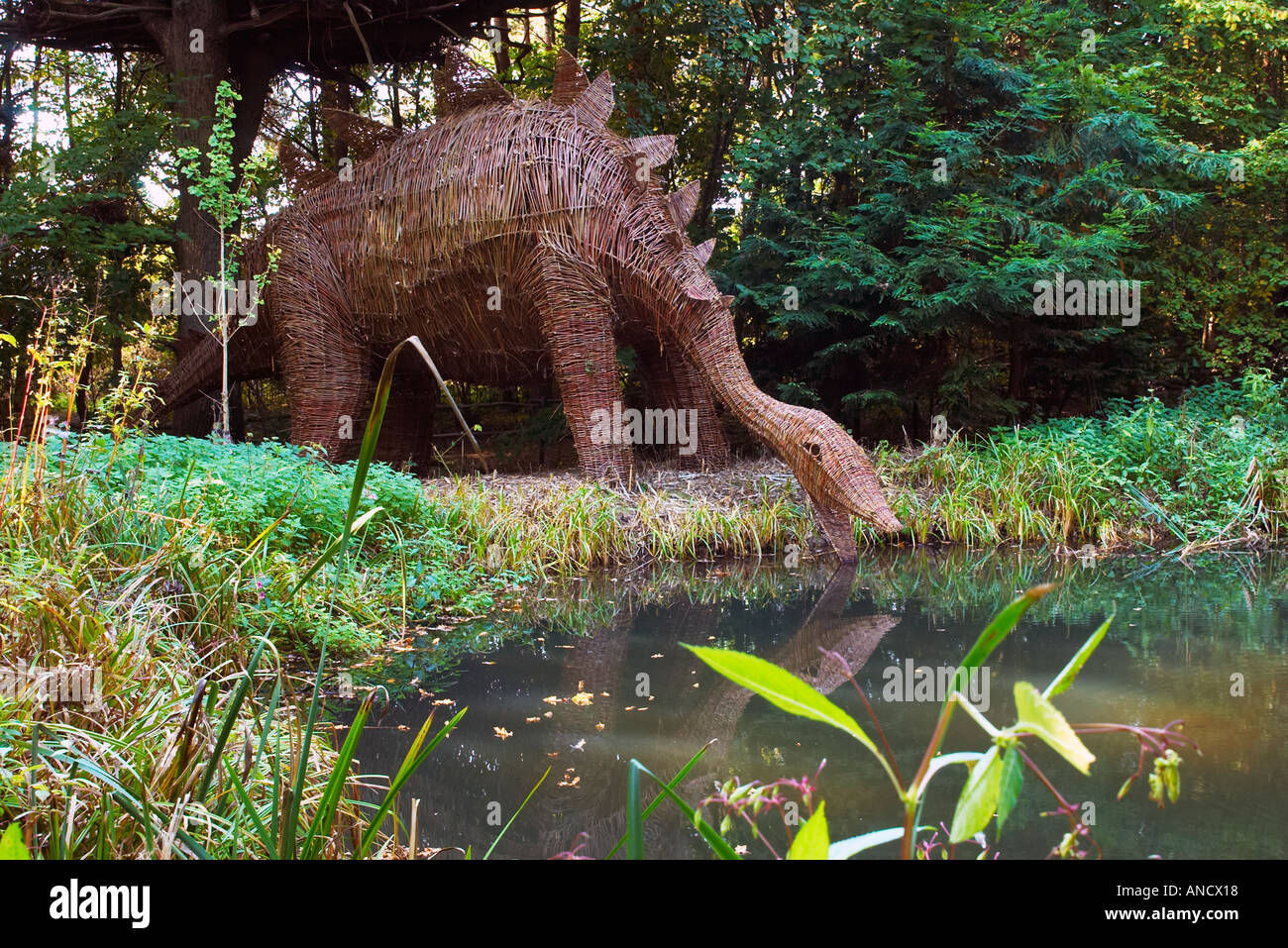 Wicker Dinosaur Groombridge Place Kent Stock Photo - Alamy