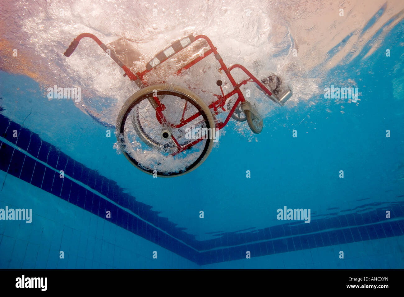 A dissabled lady finally gets her freedom in a swimming pool escaping ...