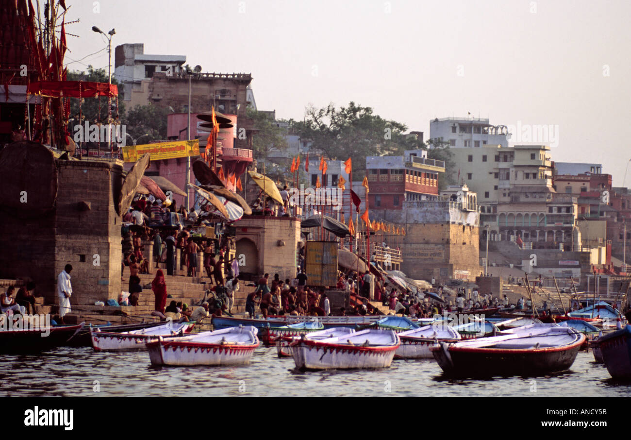 View of the Ghats, Varanasi, India Stock Photo - Alamy