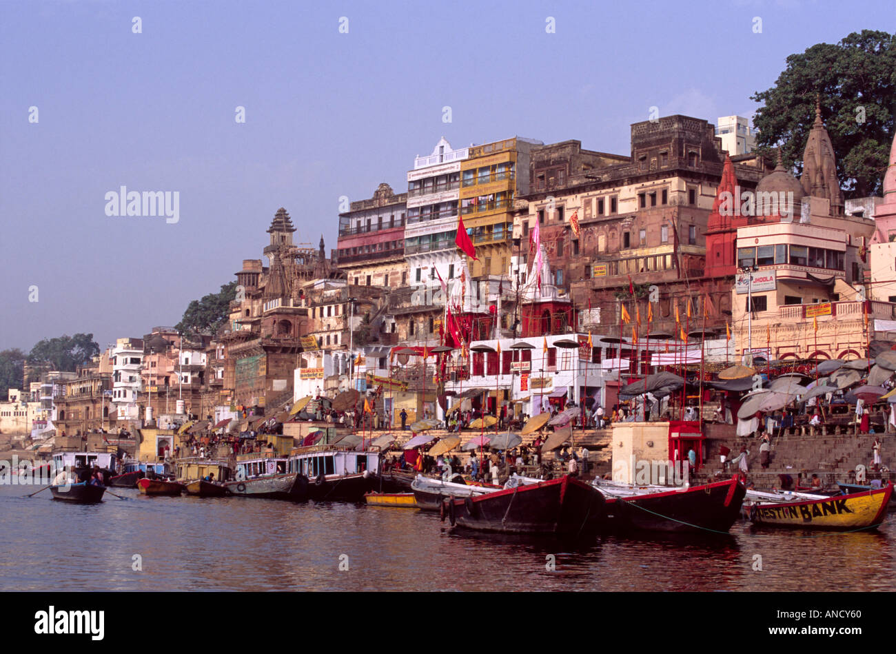 View of the Ghats, Varanasi, India Stock Photo - Alamy