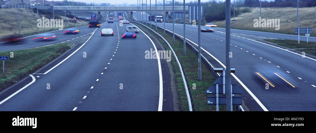 View of Bradford Bypass at dusk with light trails Stock Photo - Alamy
