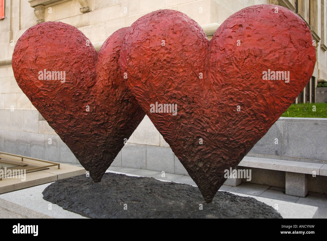 Hearts sculpture outside the museum of fine arts montreal canada Stock ...