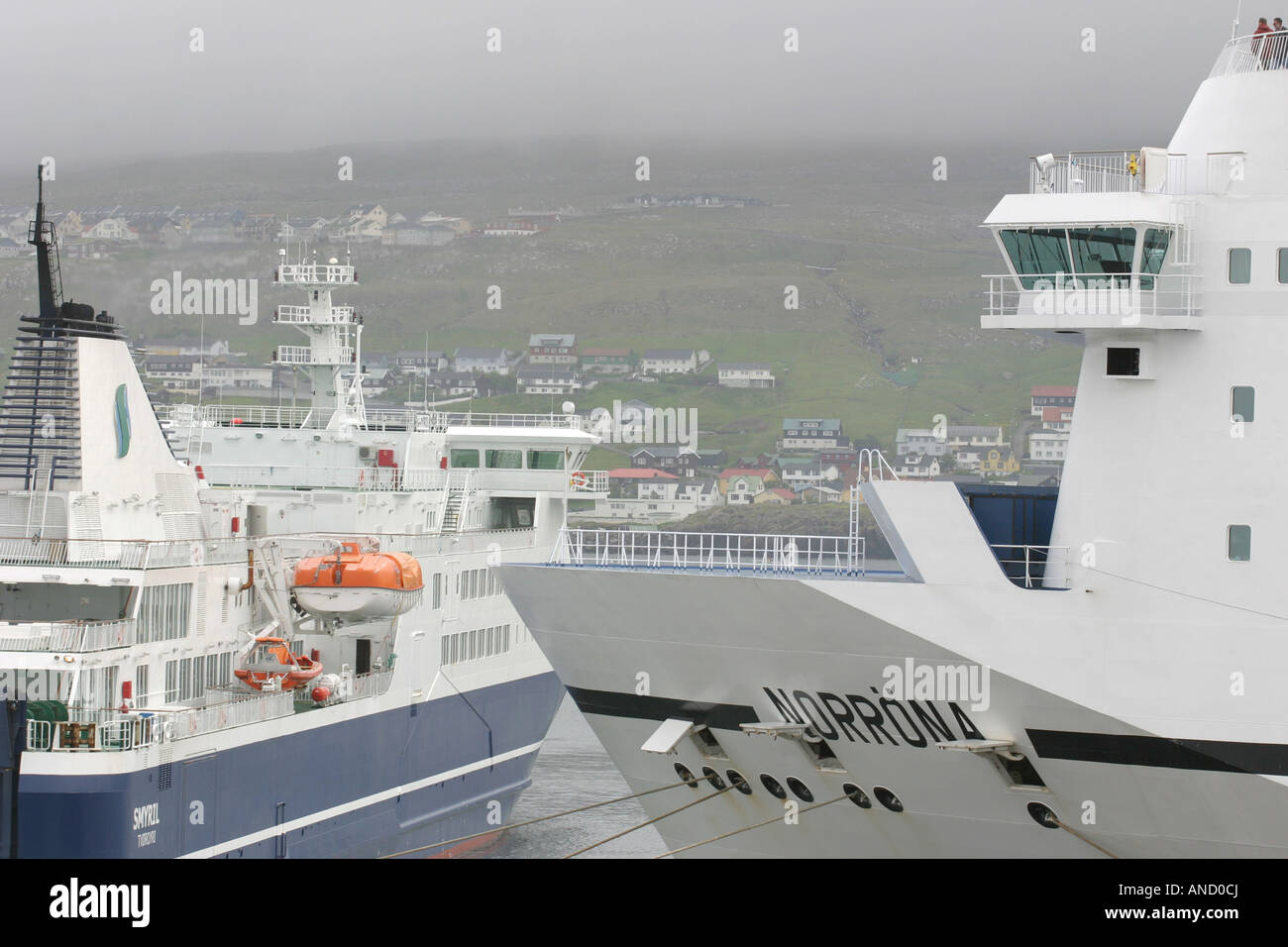 Ferries at Torshavn, Faroe Island Stock Photo - Alamy