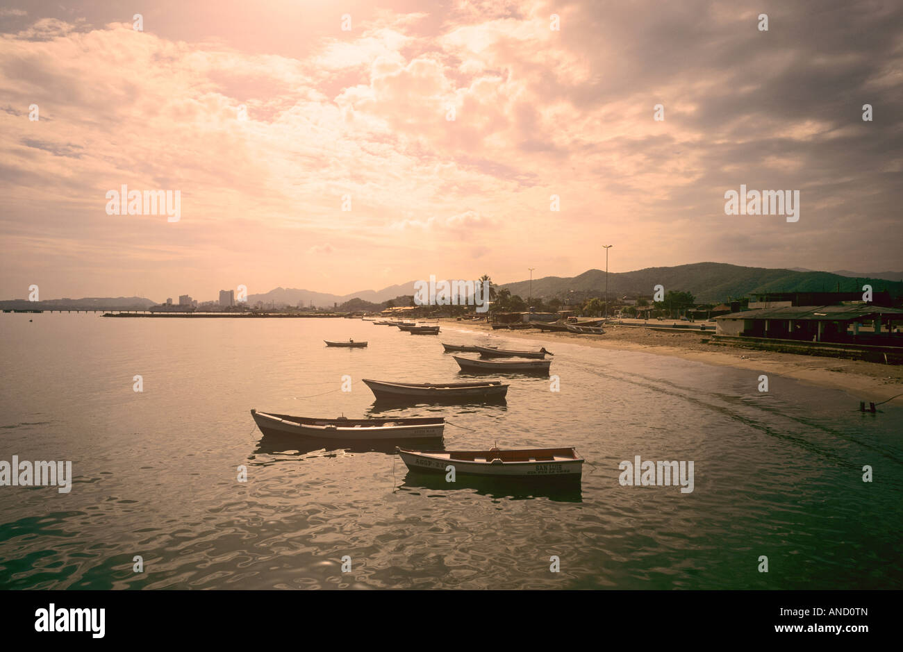 Fishing boats peacefully anchor hi-res stock photography and images - Alamy