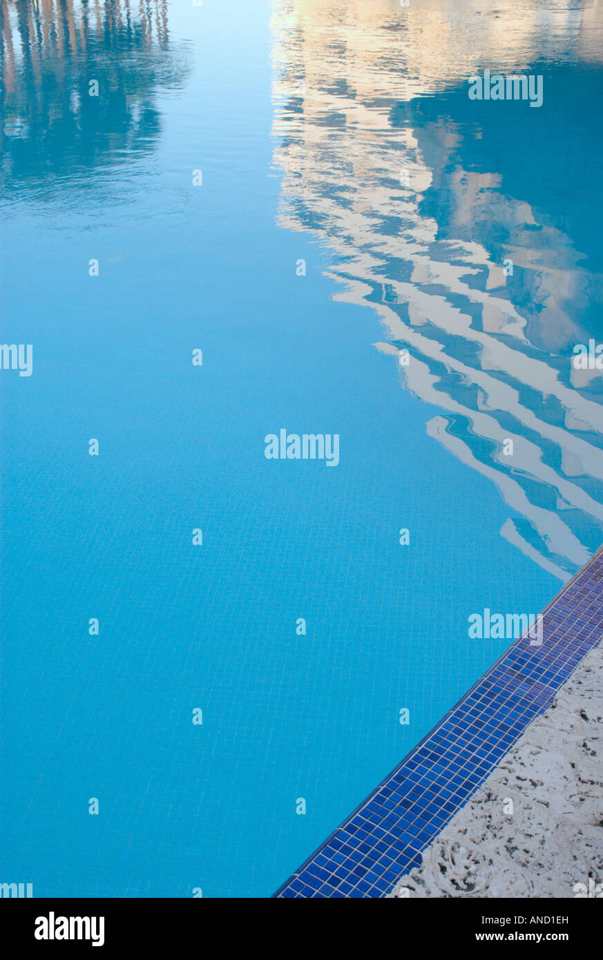 Holiday swimming pool reflection Stock Photo - Alamy
