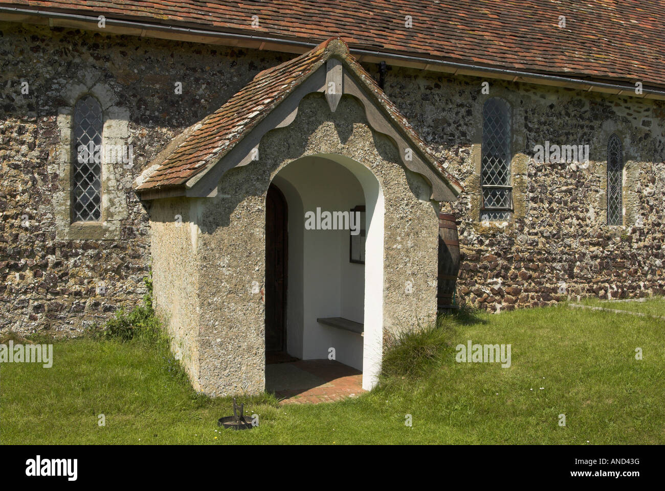 The entrance to Greatham Parish Church, West Sussex Stock Photo - Alamy