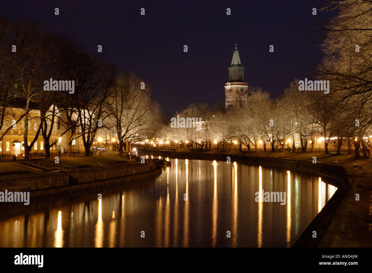 The river Aura and the Cathedral in Turku Finland Stock Photo - Alamy