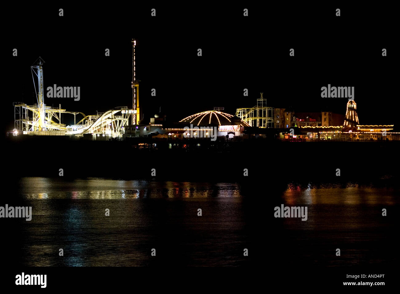 The bright lights of Brighton Pier pictured in the early evening ...