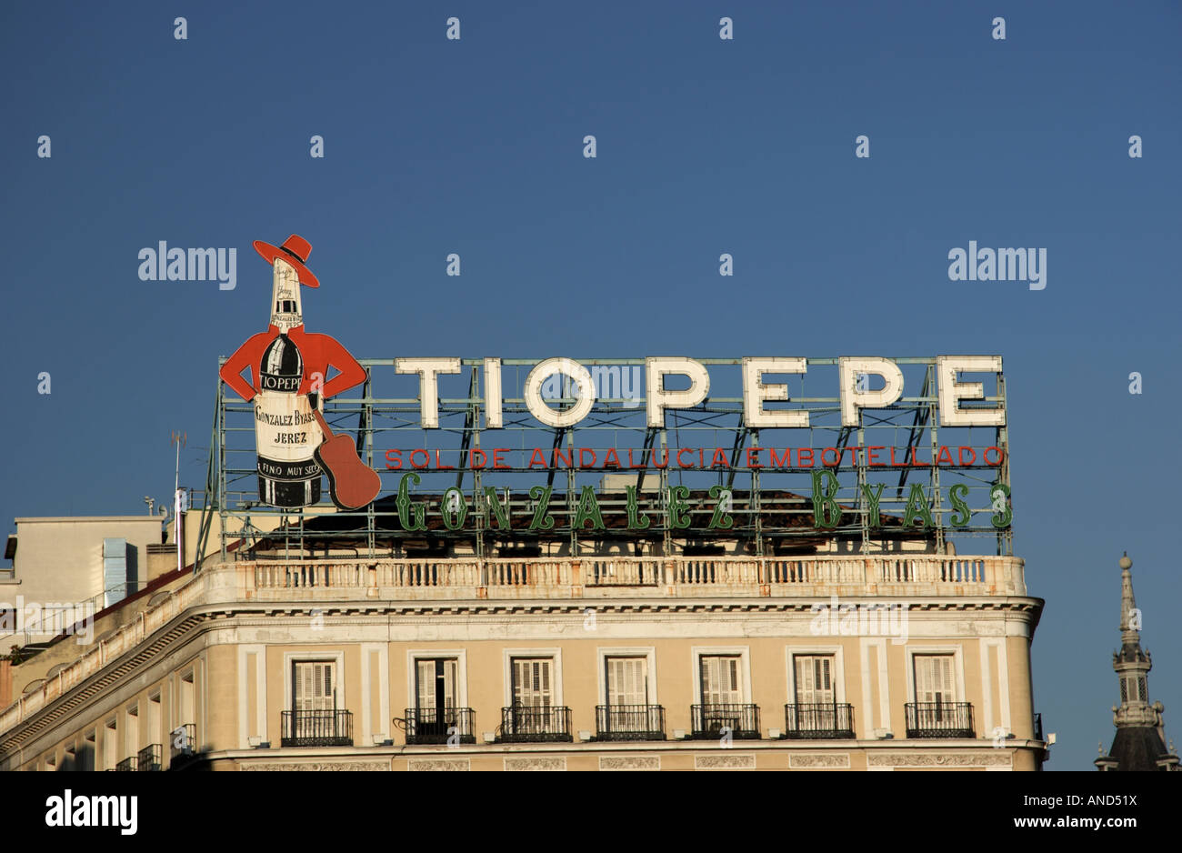 Famous Tio Pepe sign at Puerta del Sol, Madrid, Spain Stock Photo - Alamy