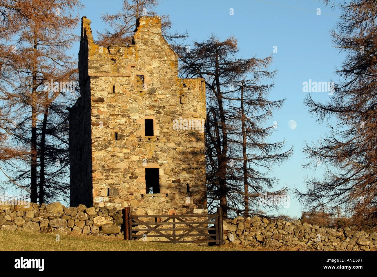 Ruin of 16th Century Knock Castle near the Royal Birkhall House ...