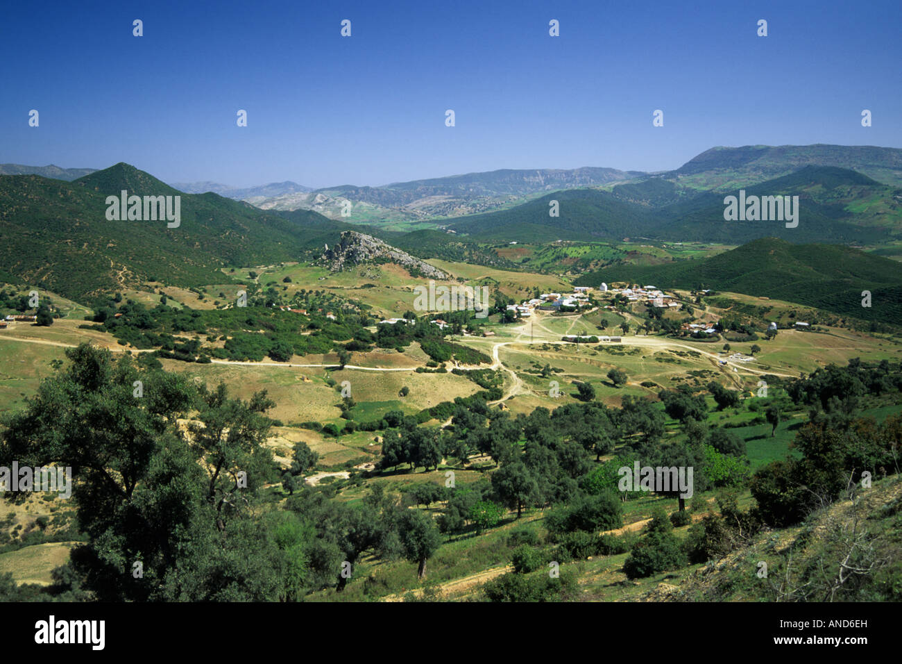 Village at Rif Mountains south of Chefchaouen Morocco Stock Photo - Alamy