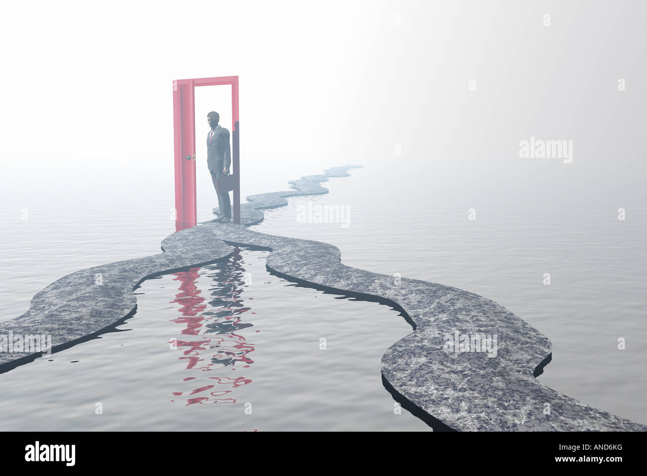 Businessman in a doorway facing a choice Stock Photo - Alamy
