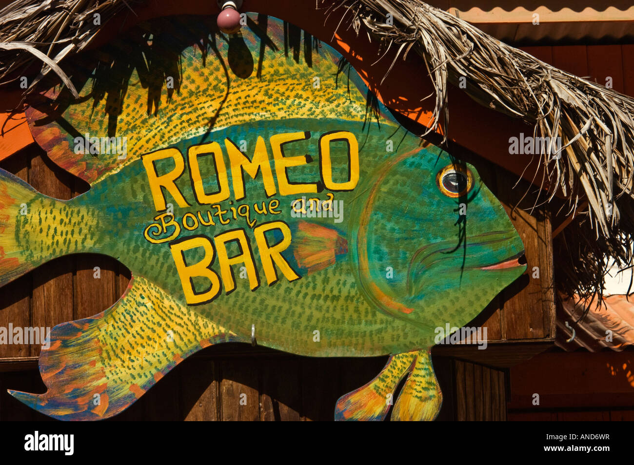 Colourful restaurant and bar sign, Union Island, Caribbean Stock Photo ...