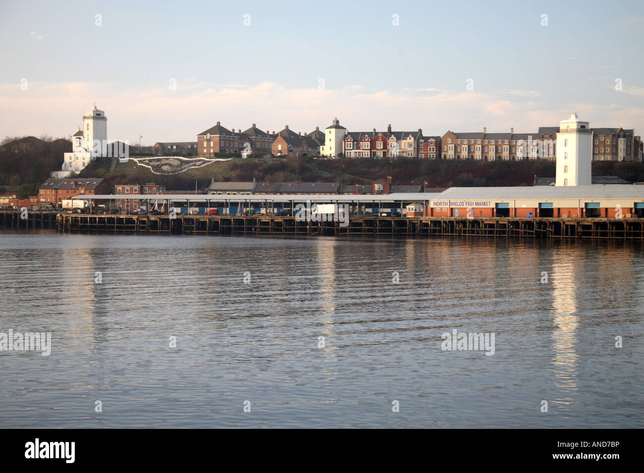 North Shields High and Low Lights Stock Photo - Alamy