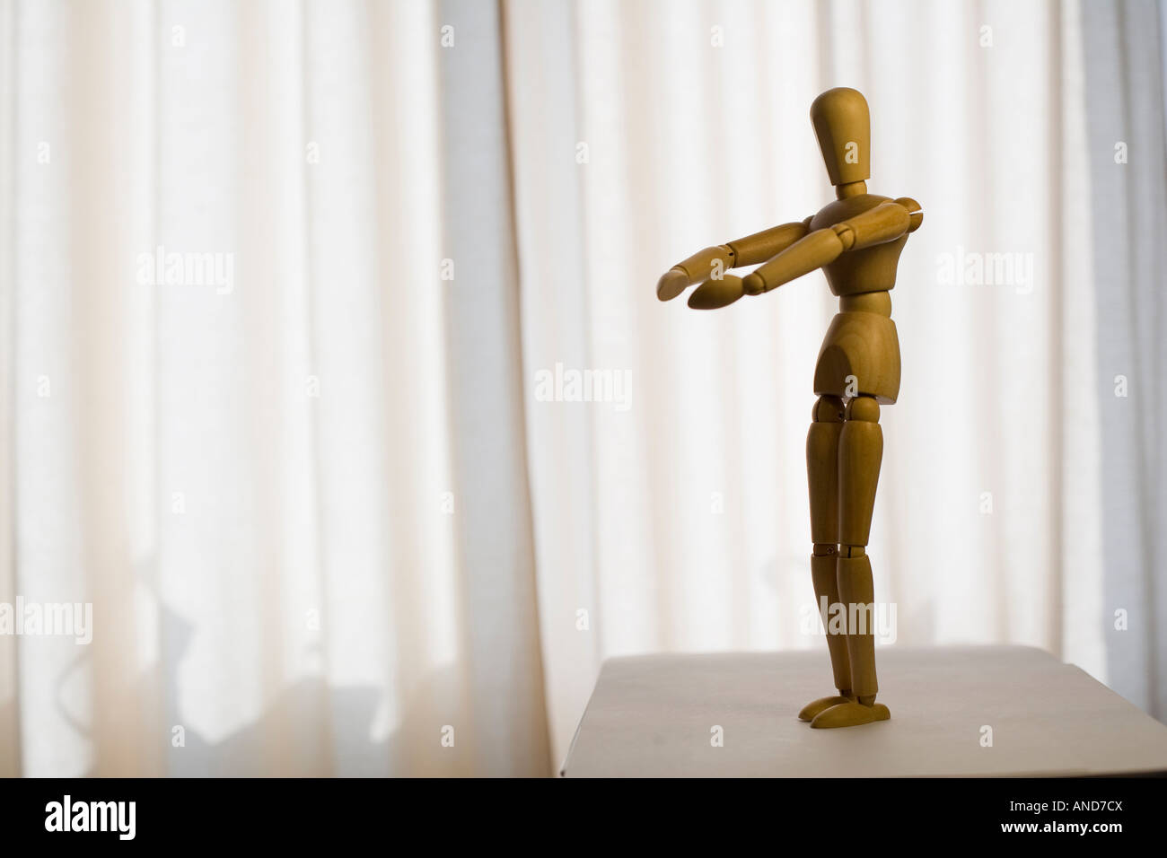 wooden dummy substituting different human body expressions Stock Photo ...