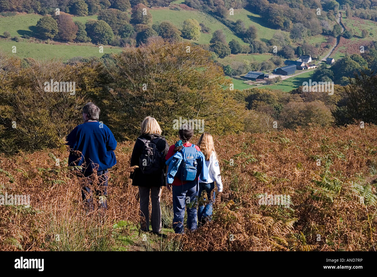 four walkers, three adults, one child on Carn y Gorfydd circular walk ...