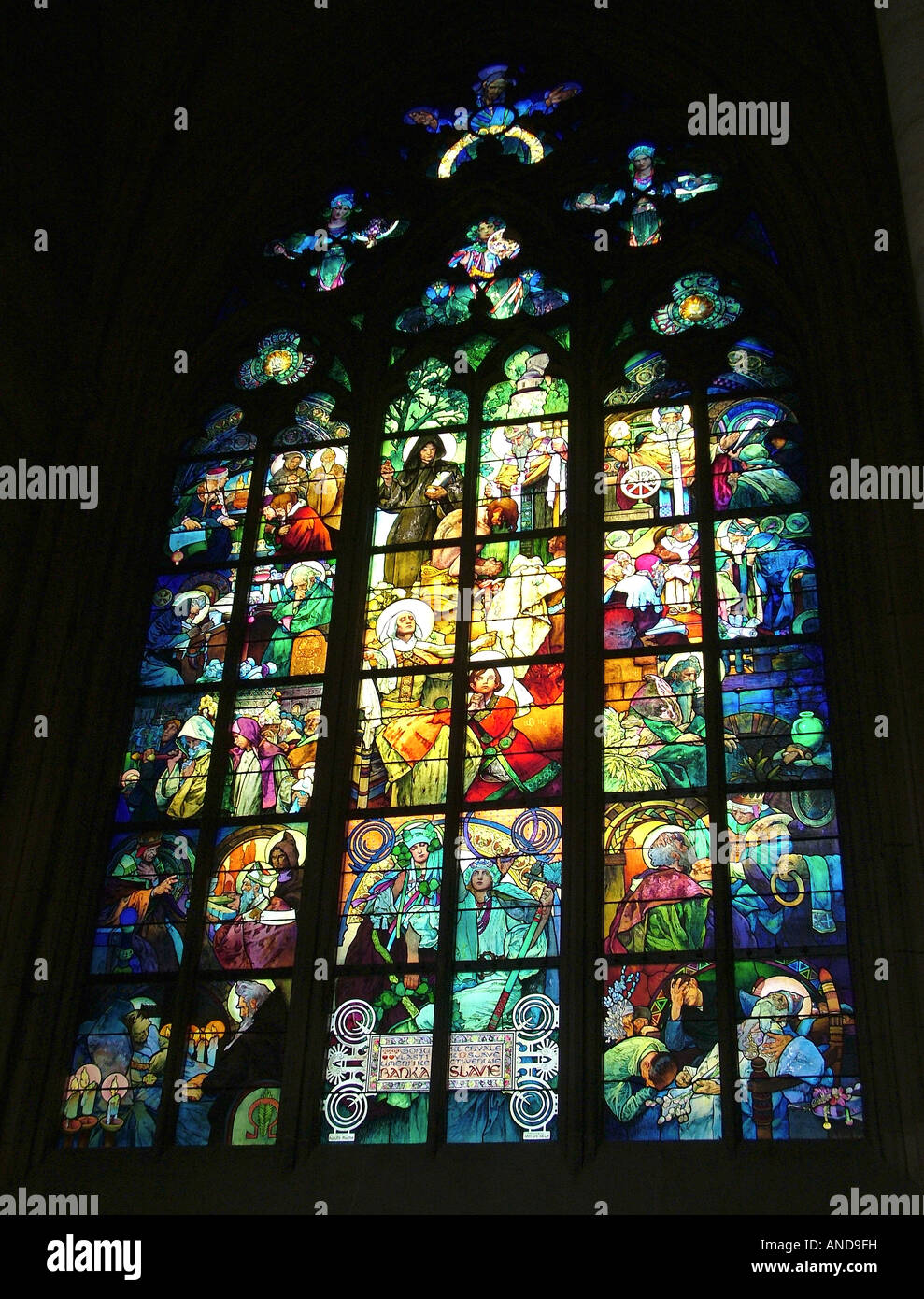 Stained glass cathedral window Stock Photo - Alamy