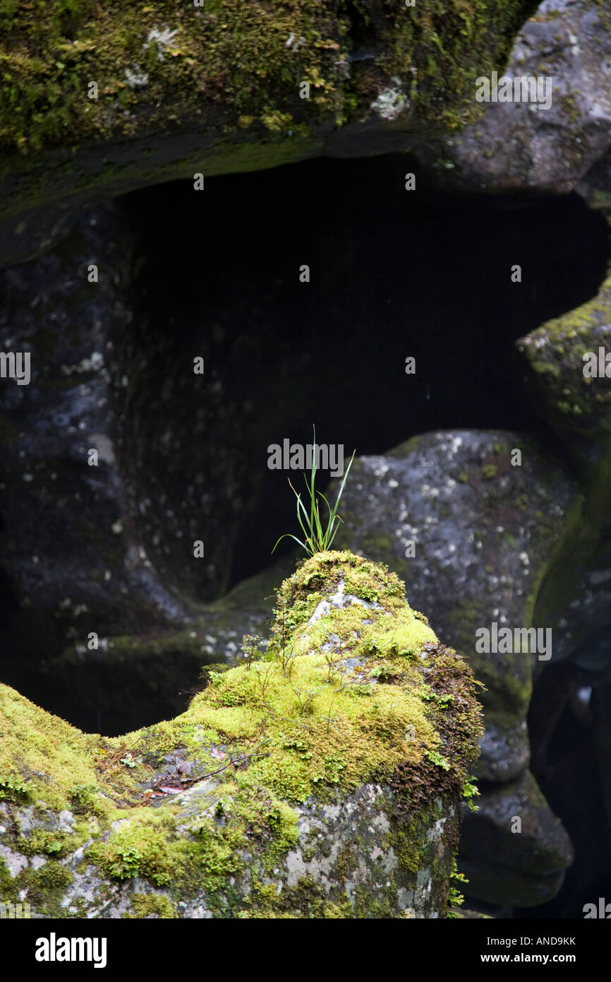 Rock formations made by a ferocious waterfall at The Chasm, Near ...