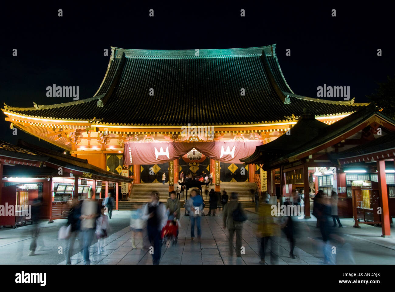 Sensoji temple illuminated at night in Asakusa Tokyo Japan 2007 Stock ...