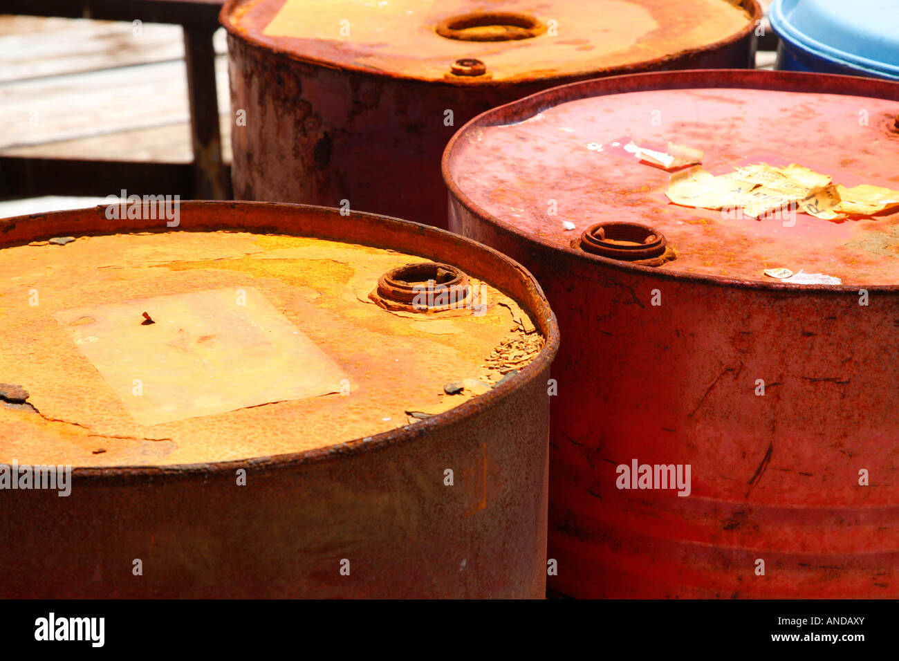 Old oil drums Stock Photo - Alamy