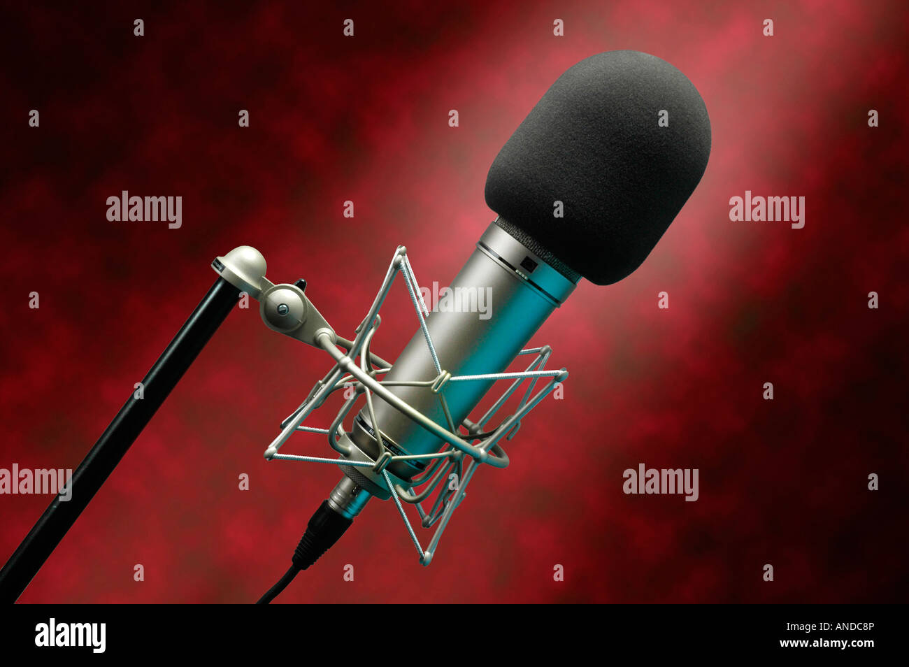 Professional studio microphone for voice or music recording against a ...