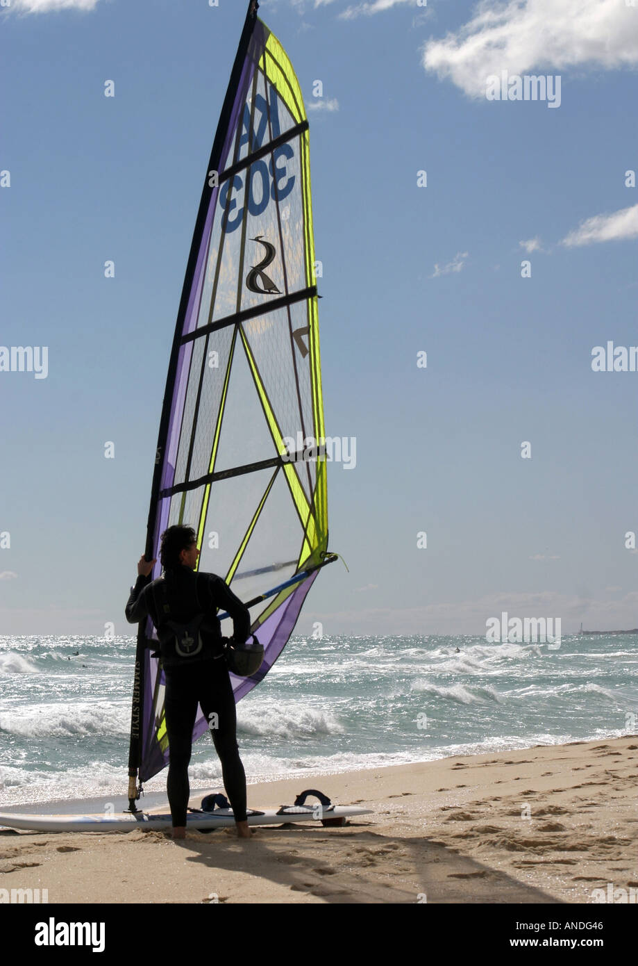 Windsurfer at Scarborough Beach Perth Australia Stock Photo - Alamy
