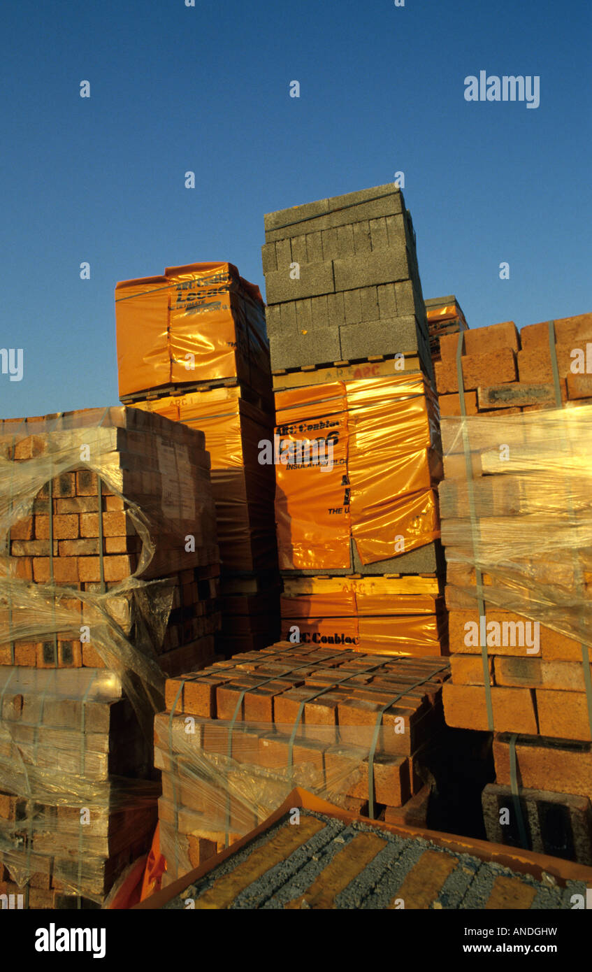 Brick stack / building site / new housing, Wiltshire, UK Stock Photo ...