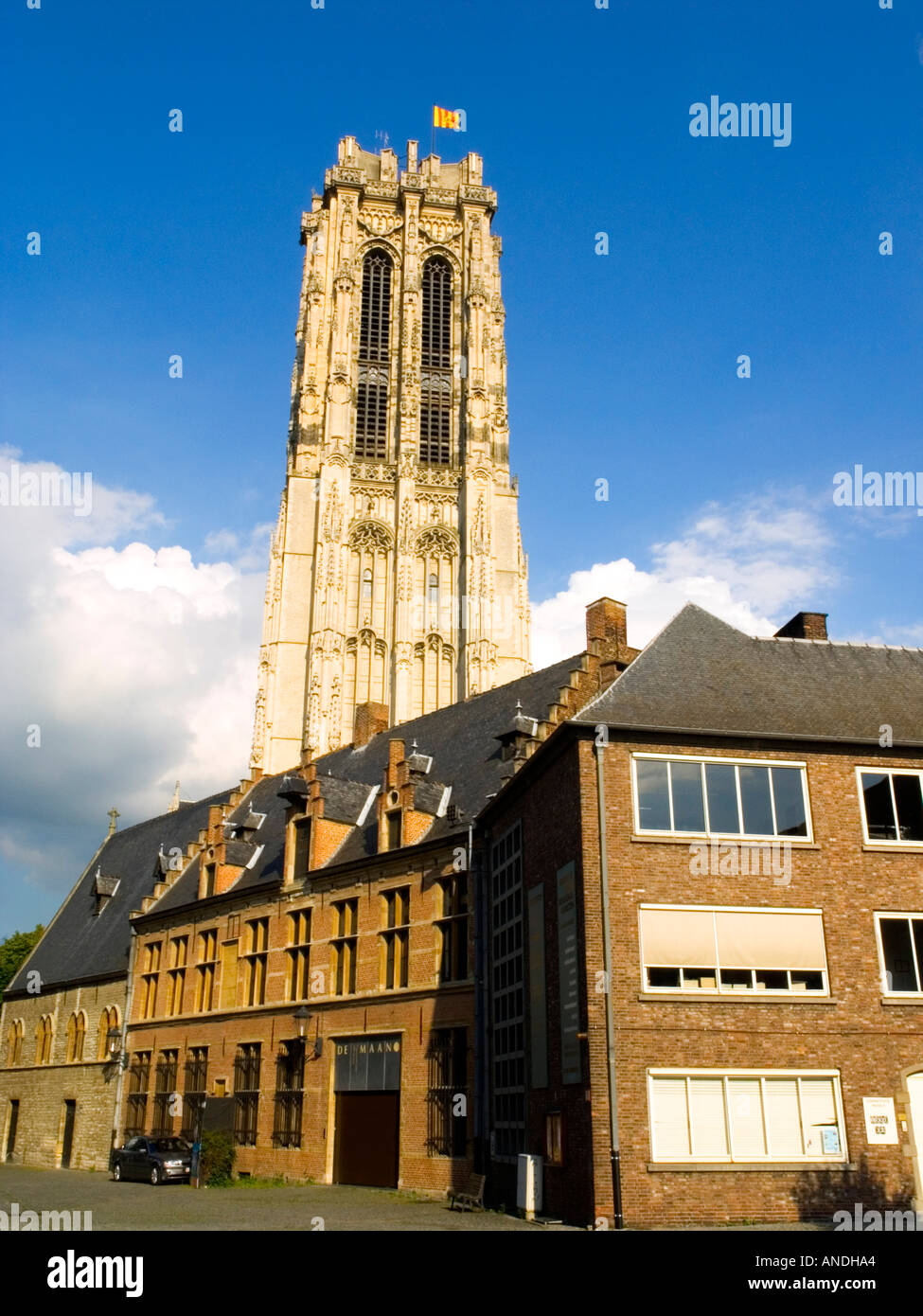 Mechelen Cultural center with Dom in the background Belgium flemish ...