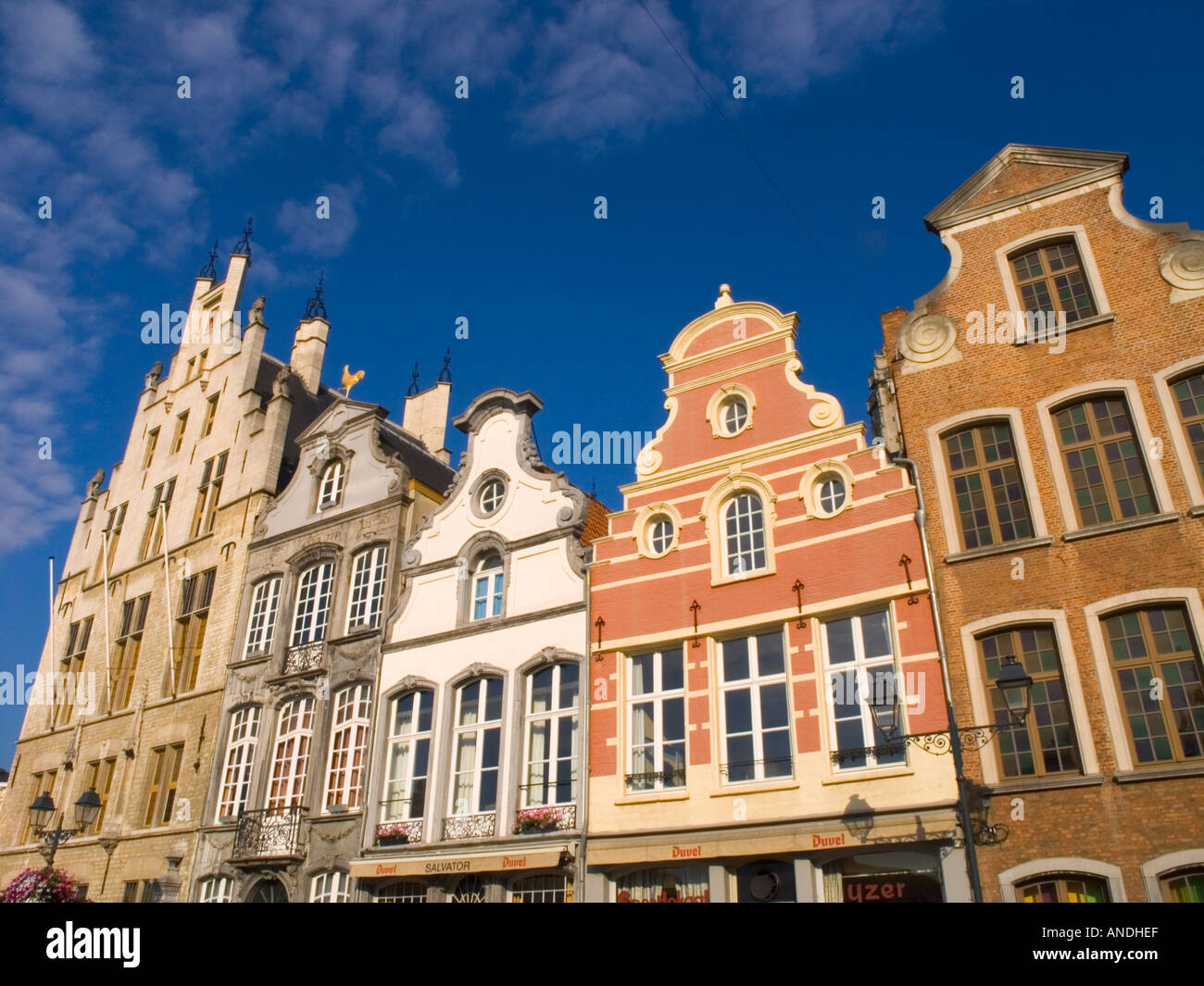 Mechelen Belgium Flemish Grote Markt grand market square facade house ...