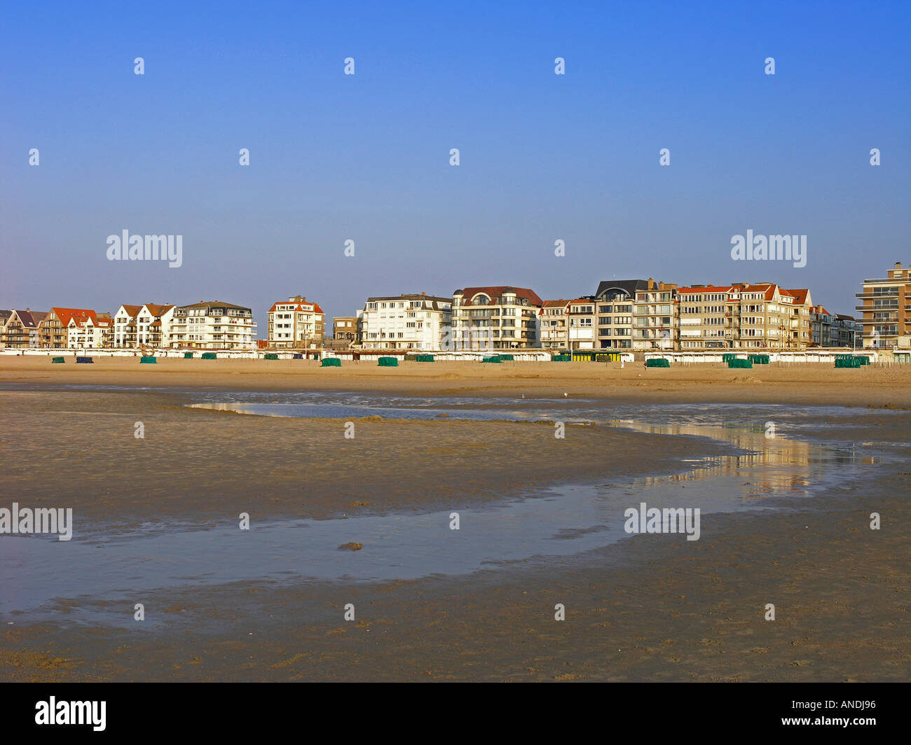 Belgium De Haan beach resort Oostende Ostend horse riding tourists on ...